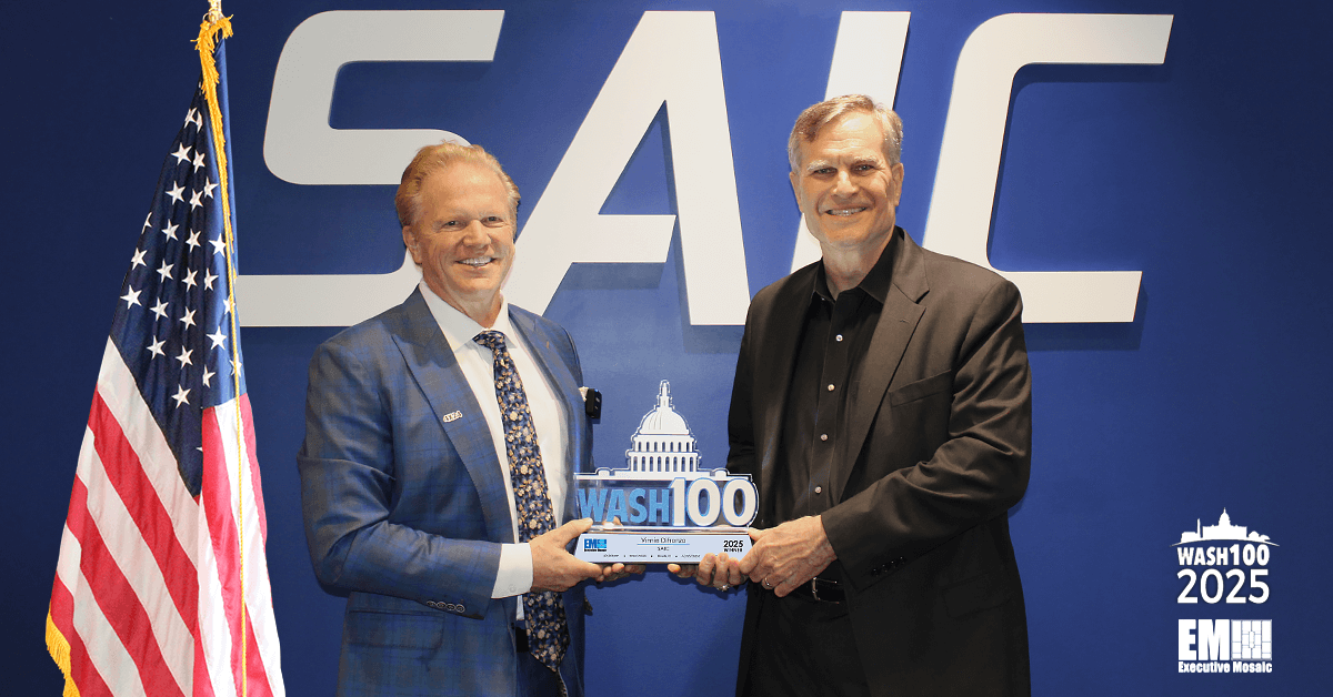 SAIC Executive Vincent DiFronzo Presented With 2025 Wash100 Award - Sell To Government Community
