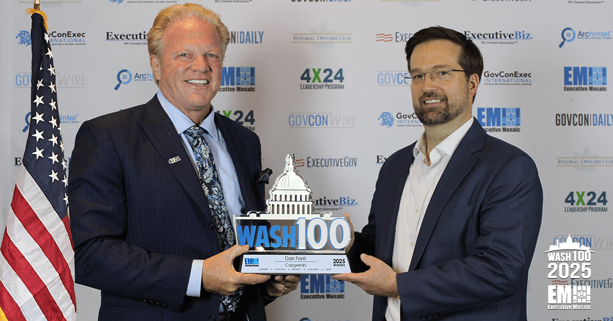 Capgemini Government Solutions CEO Dan Ford Accepts 2025 Wash100 Award ...